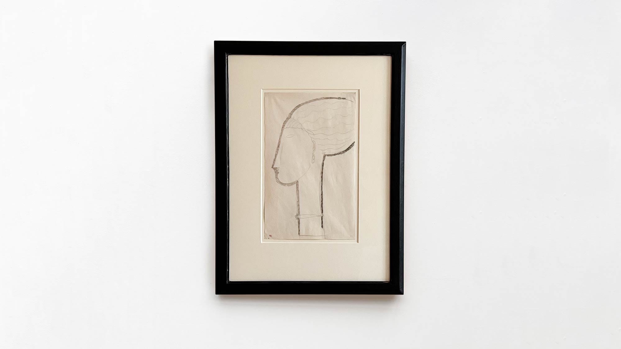 Tête de profil - Dessin - Amedeo Modigliani - Galerie Theophanos